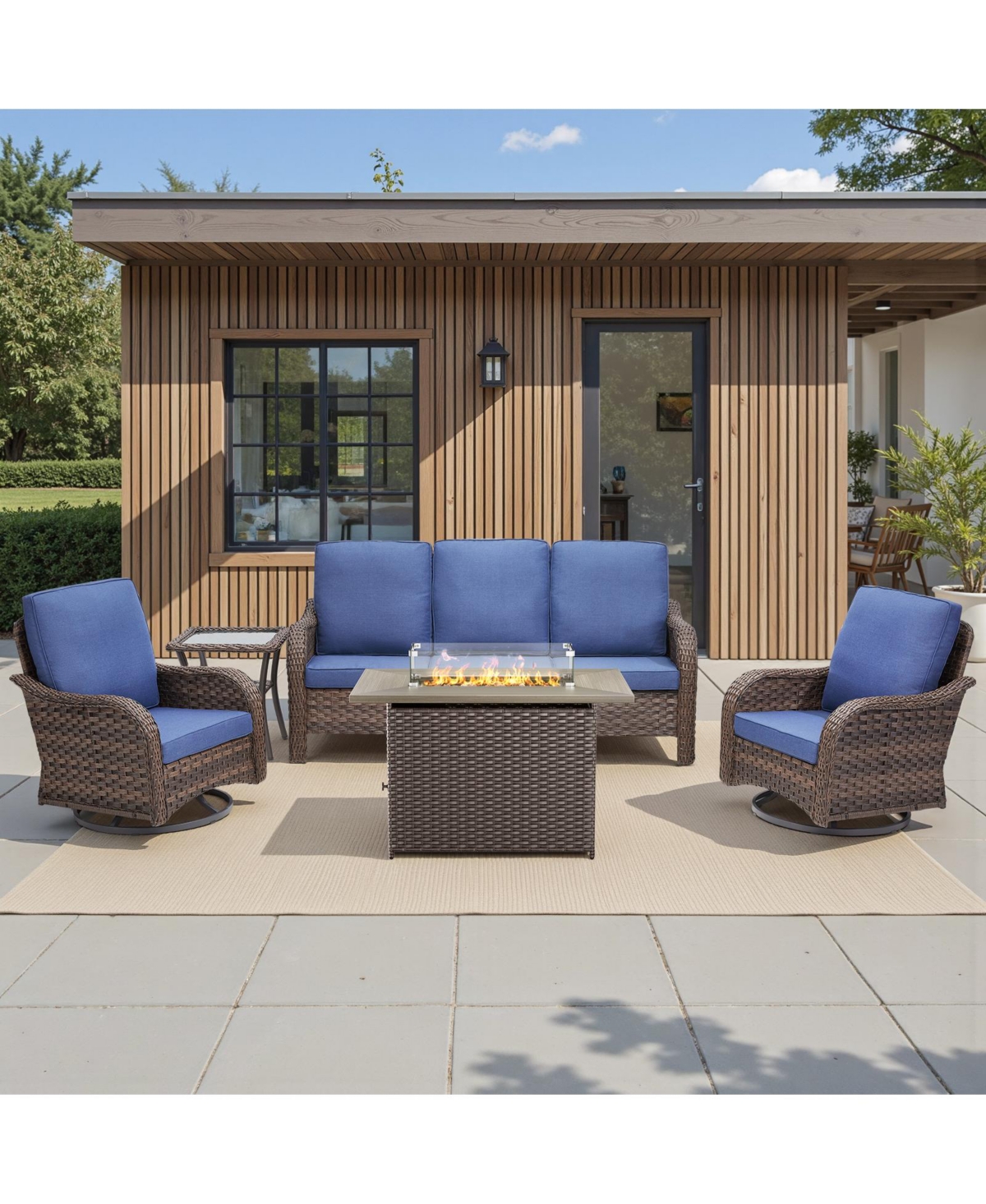 Click here for Pocassy 5 Pieces Patio Furniture Set  Outdoor Wick... prices