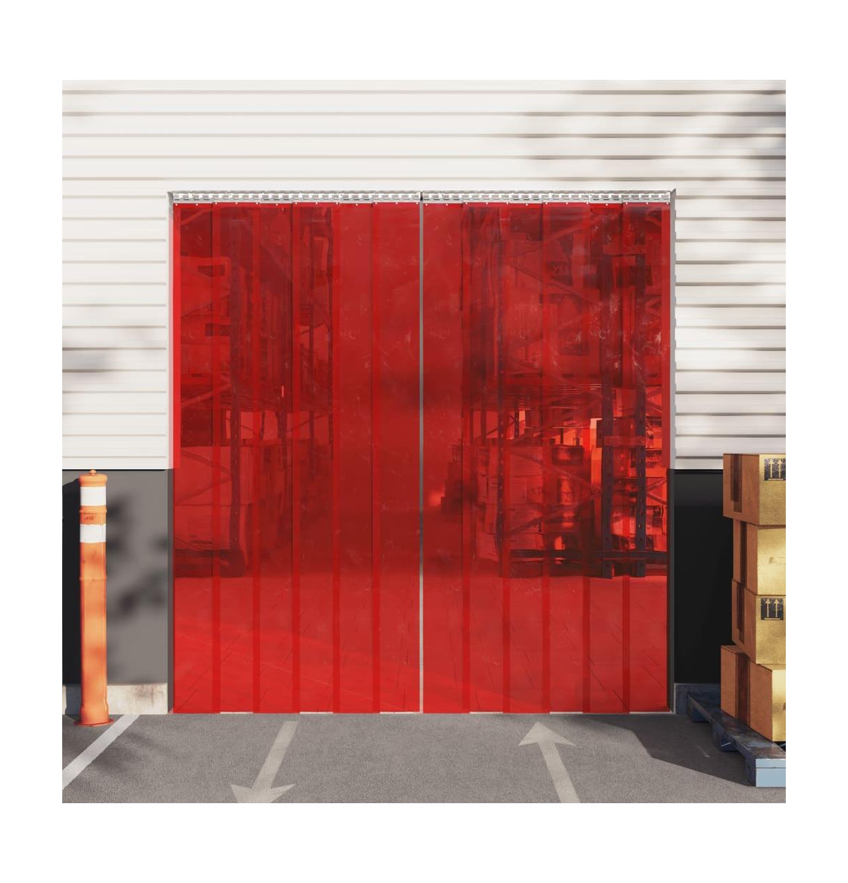 Click here for vidaXL Door Curtain Pvc - Red prices