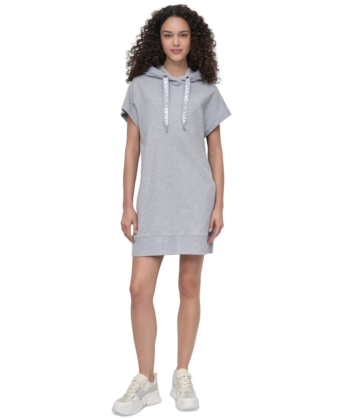 Click here for Dkny Sport Womens Two-Tone Hooded Mini Dress - Pea... prices