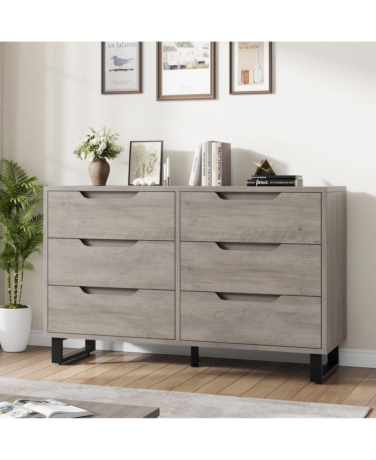 Click here for homfan 47.2 Wide 6-Drawer Dresser  Freestanding Ve... prices