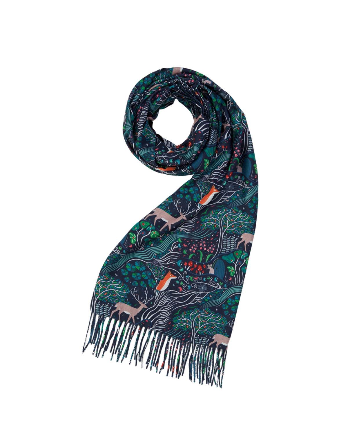 Click here for Fable England Womens Enchanted Tree Tassel Scarf -... prices