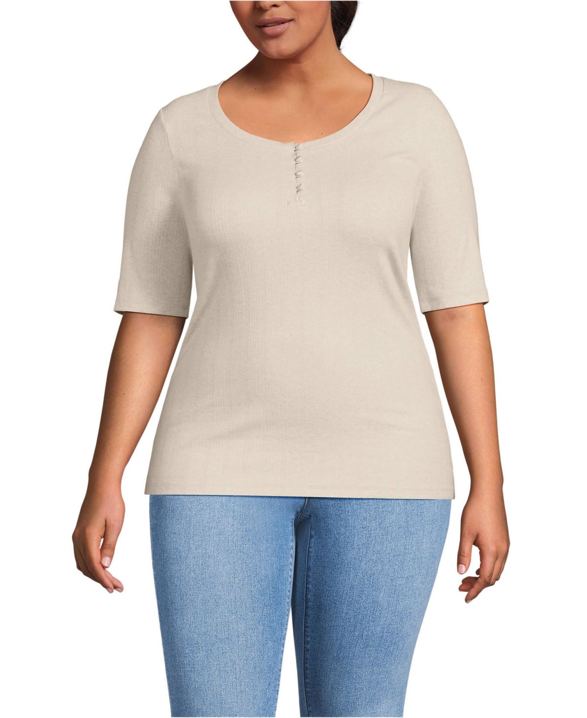 Click here for Lands End Plus Size Elbow Sleeve Variegated Micro... prices