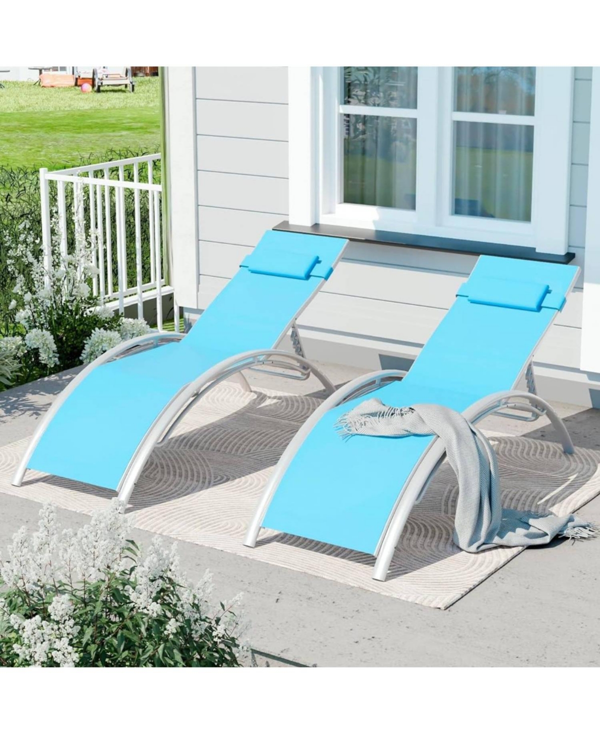 Click here for Xo Set of 2 Patio Recliners  Outdoor Chaise Lounge... prices