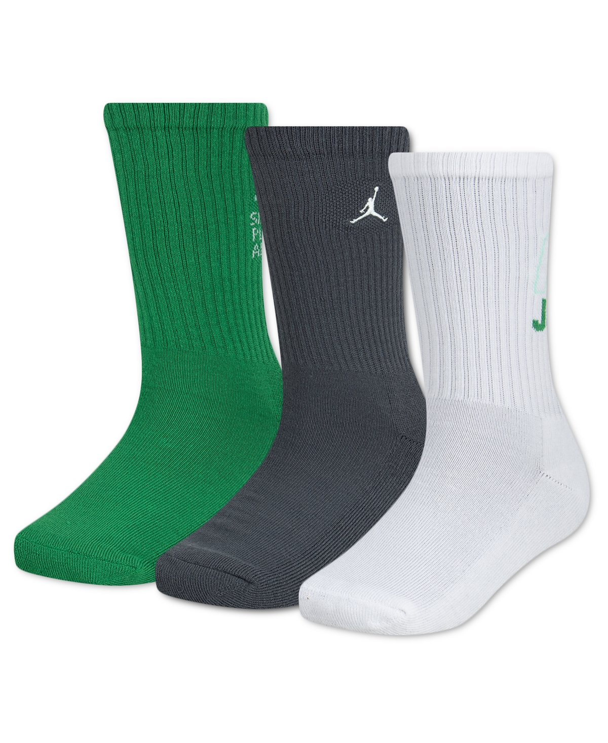 Click here for Jordan Kids 9-11 Crew Socks  3-Pack - Lucky Green/... prices
