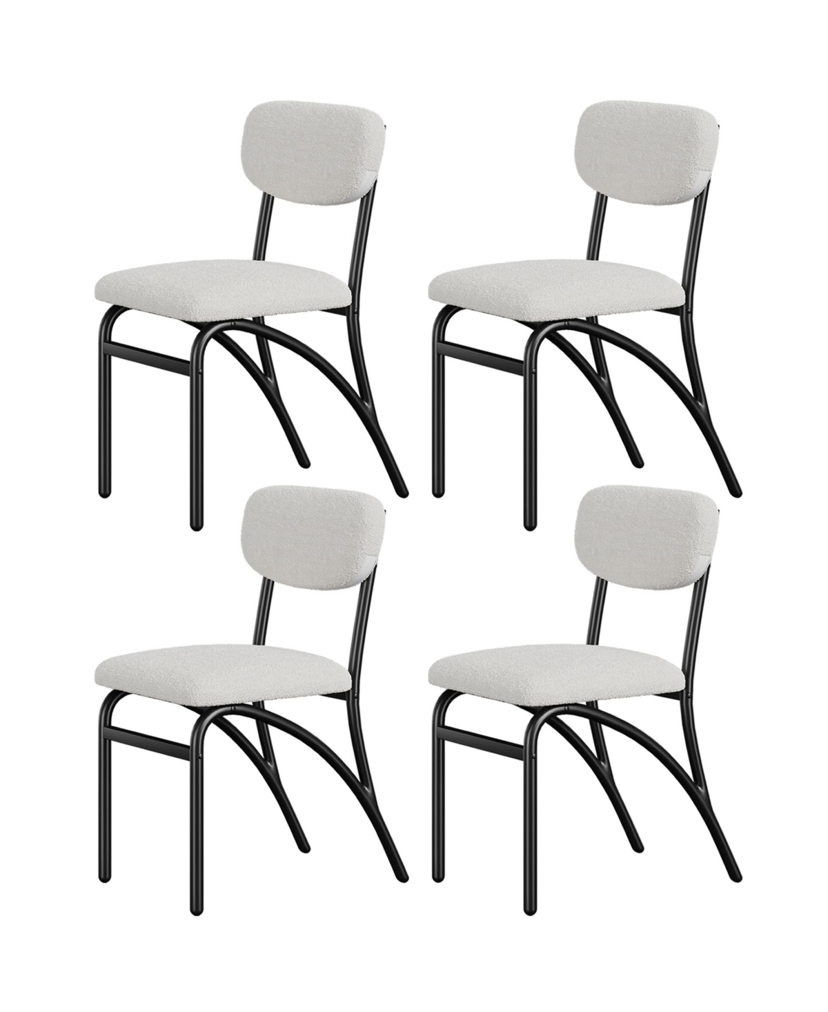 Click here for homfan Modern Boucle Dining Chair Set - Upholstere... prices