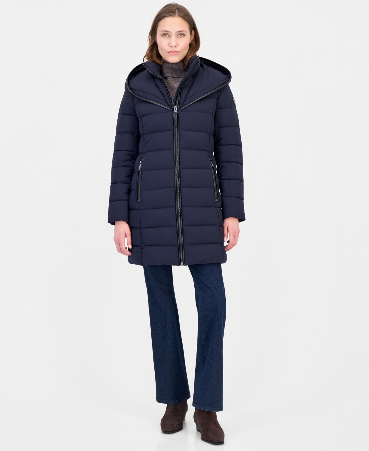 Click here for Michael Michael Kors Womens Pleather-Trim Hooded P... prices