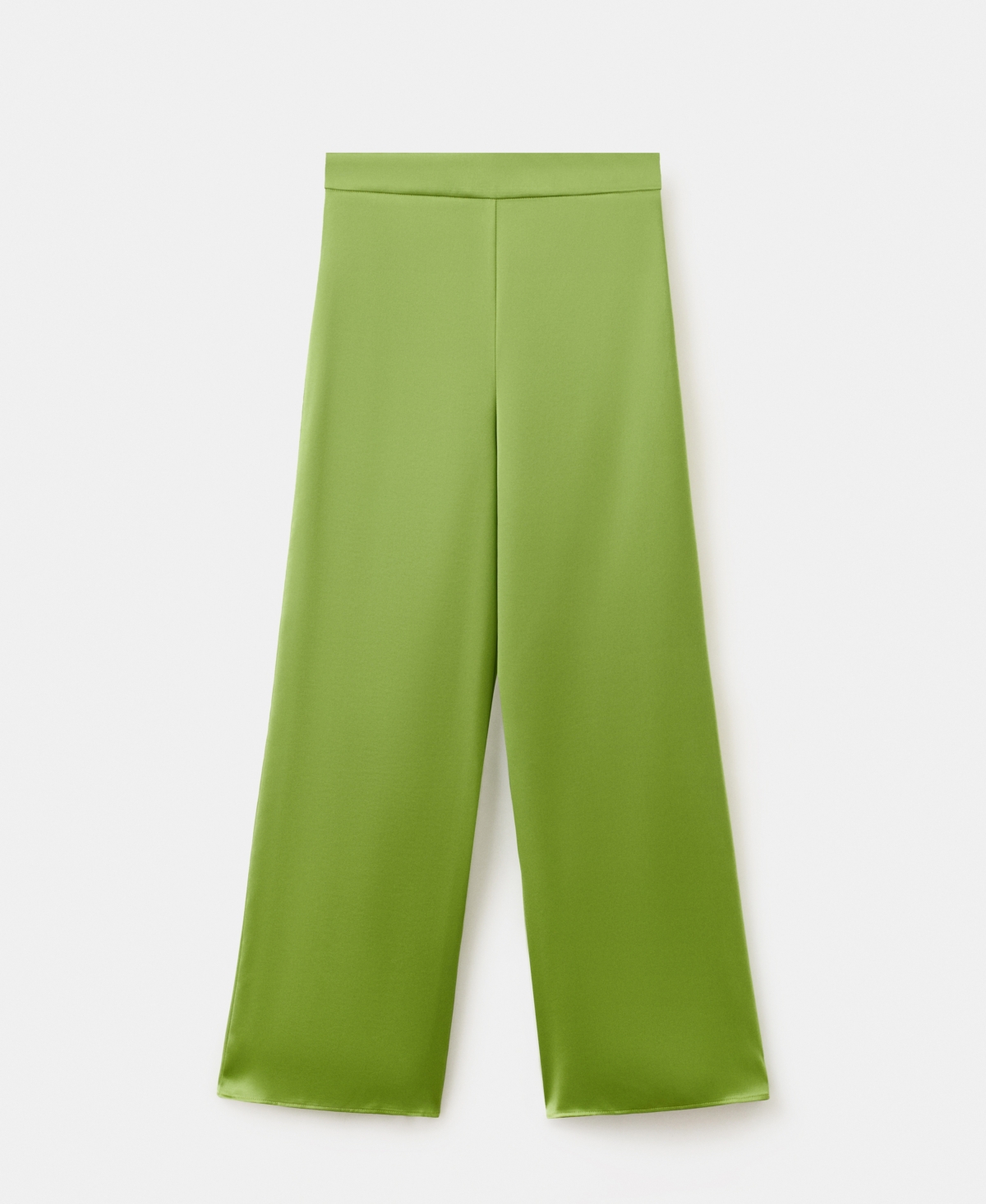 Click here for Mango Womens Satin Straight-Fit Pants - Green prices