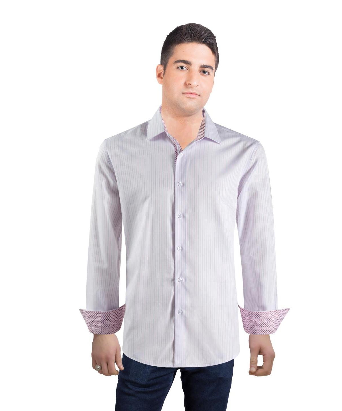 Click here for Elie Balleh Mens Slim Fit Striped Button-Down Shir... prices
