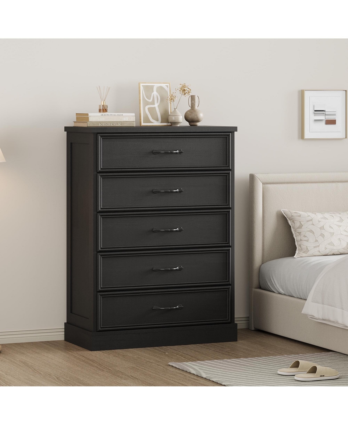 Click here for gaomon Farmhouse 5-Drawer Dresser  42.7 Tall Woode... prices