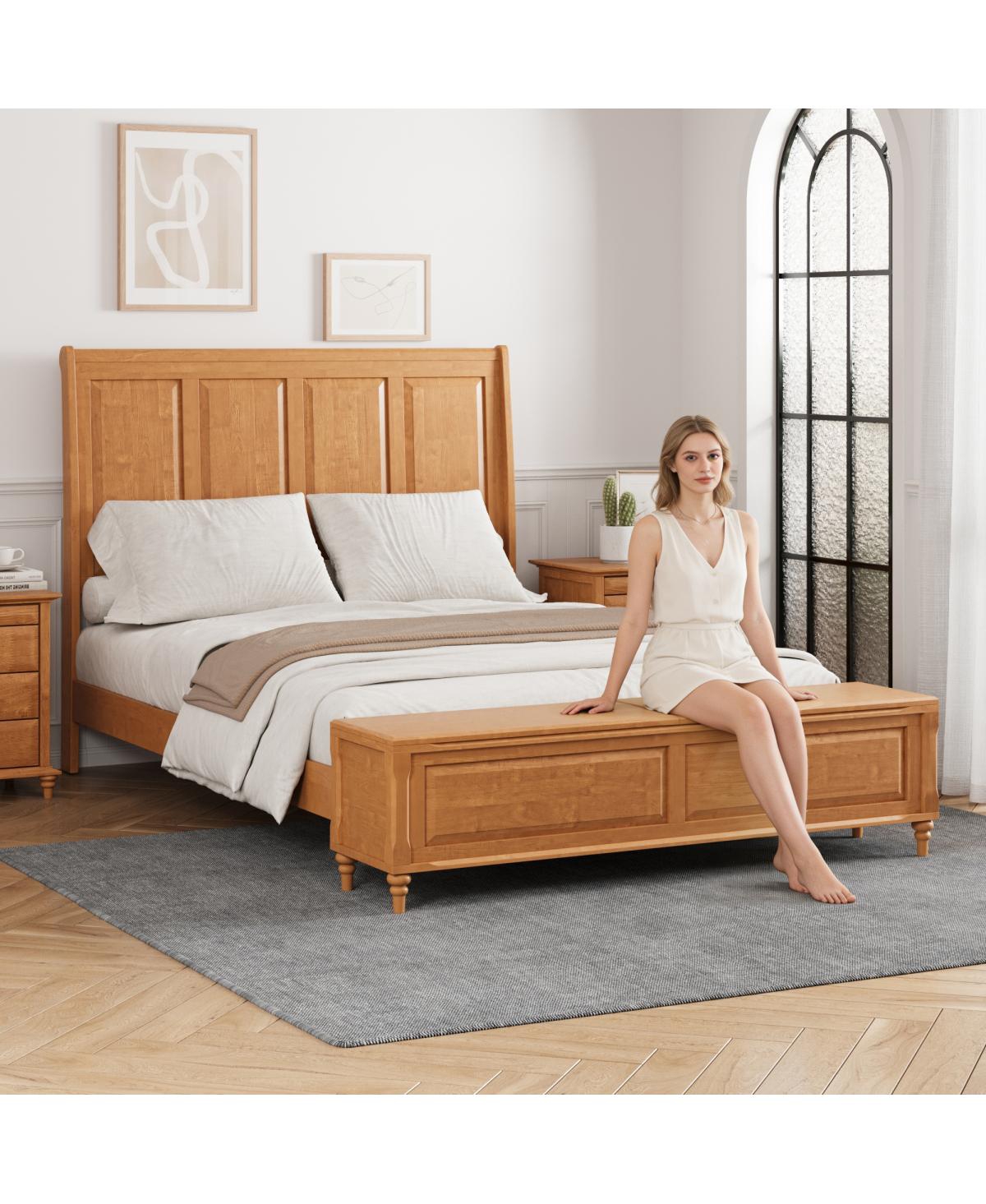 Click here for Streamdale Furniture Queen Sleigh Bed Frame with T... prices