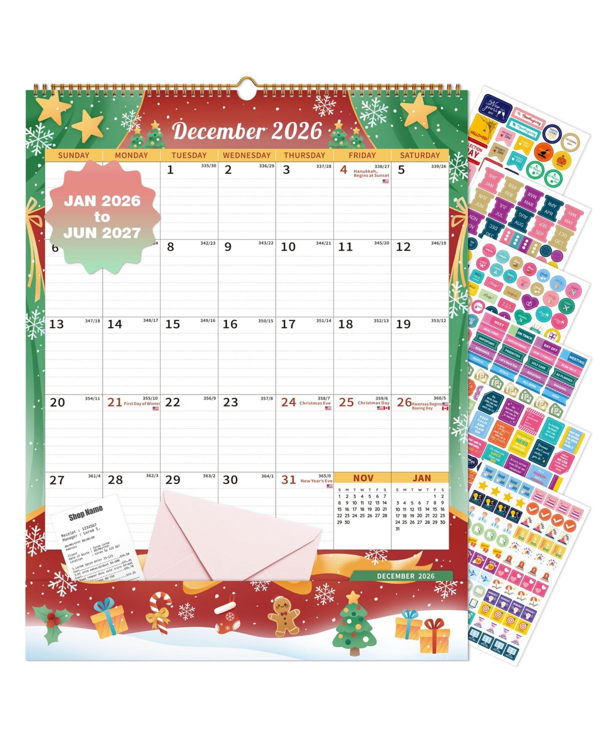 Click here for Gnuadz Wall Calendar 2026-2027 Storage Pocket Mont... prices