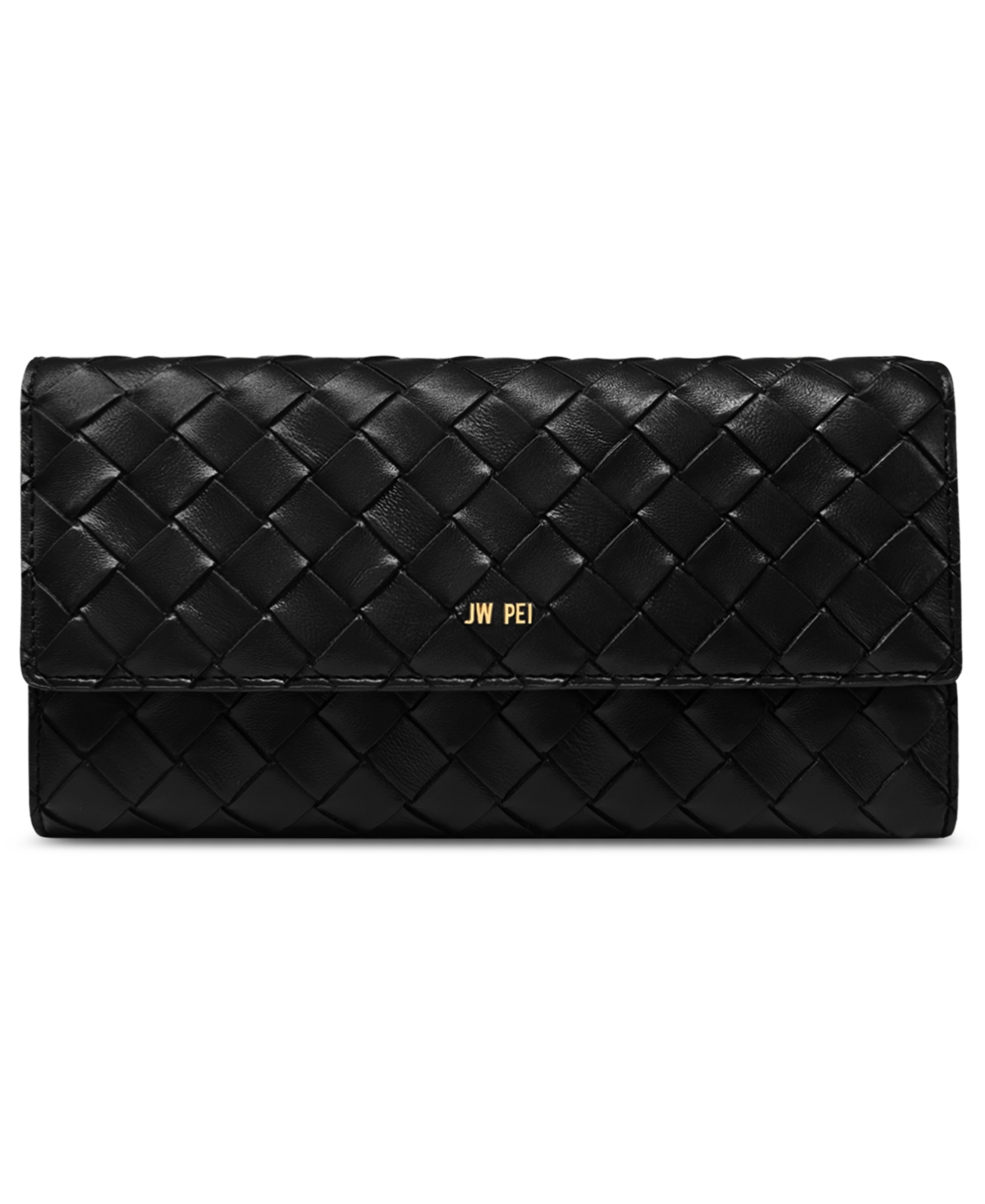 Click here for Jw Pei Pebbled Gold-Tone Hardware Wallet - Black prices
