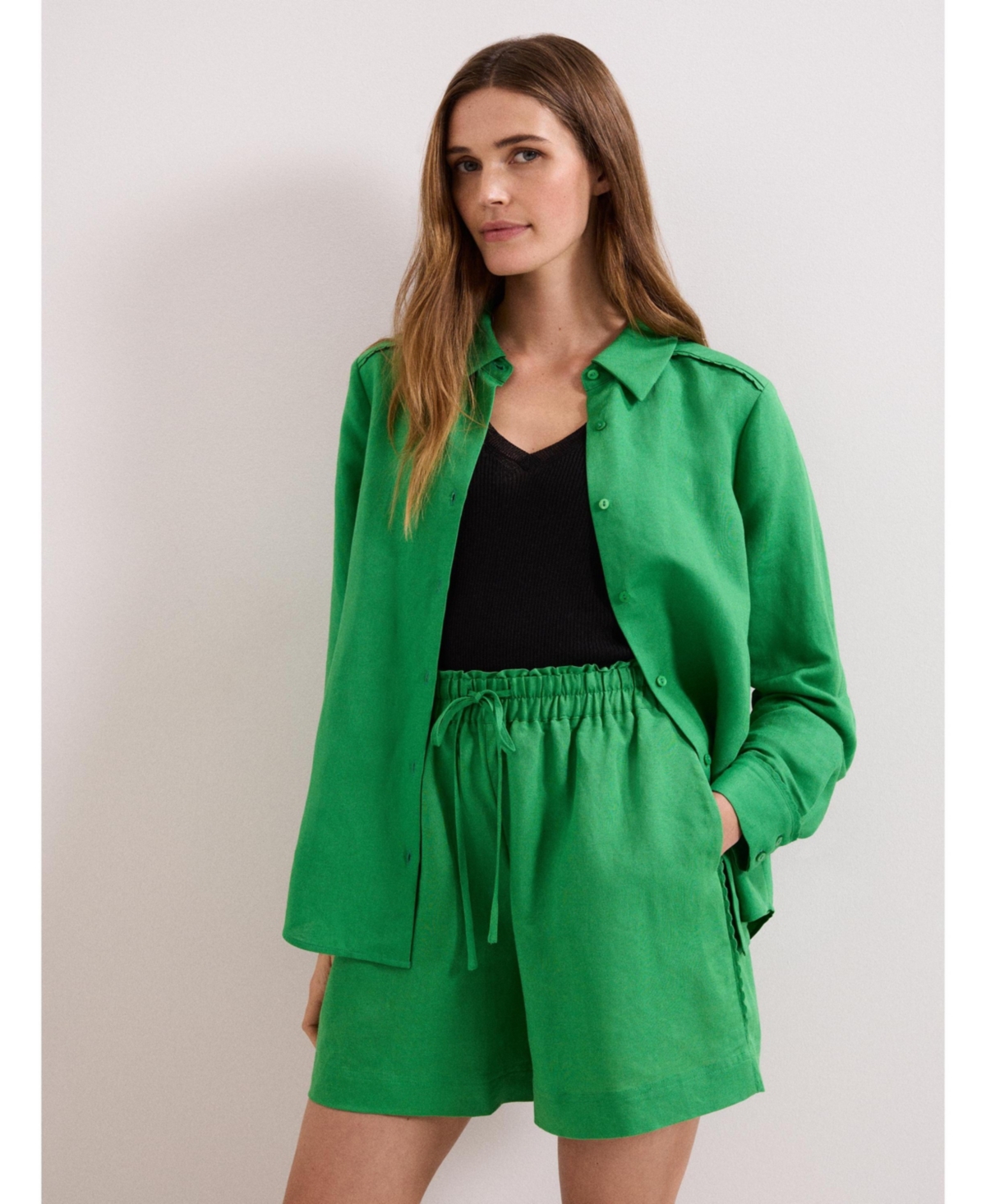 Click here for Phase Eight Womens Sloane Linen Shirt - Green prices