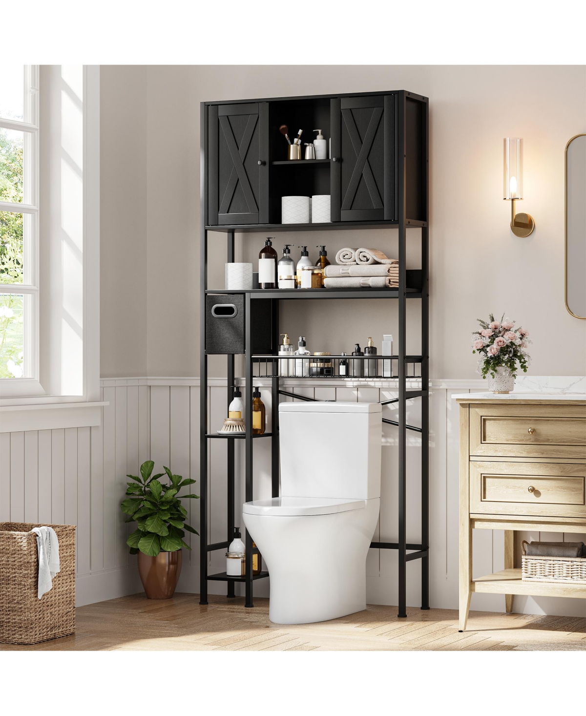 Click here for homfan Over The Toilet Storage Cabinet - 2-Door De... prices
