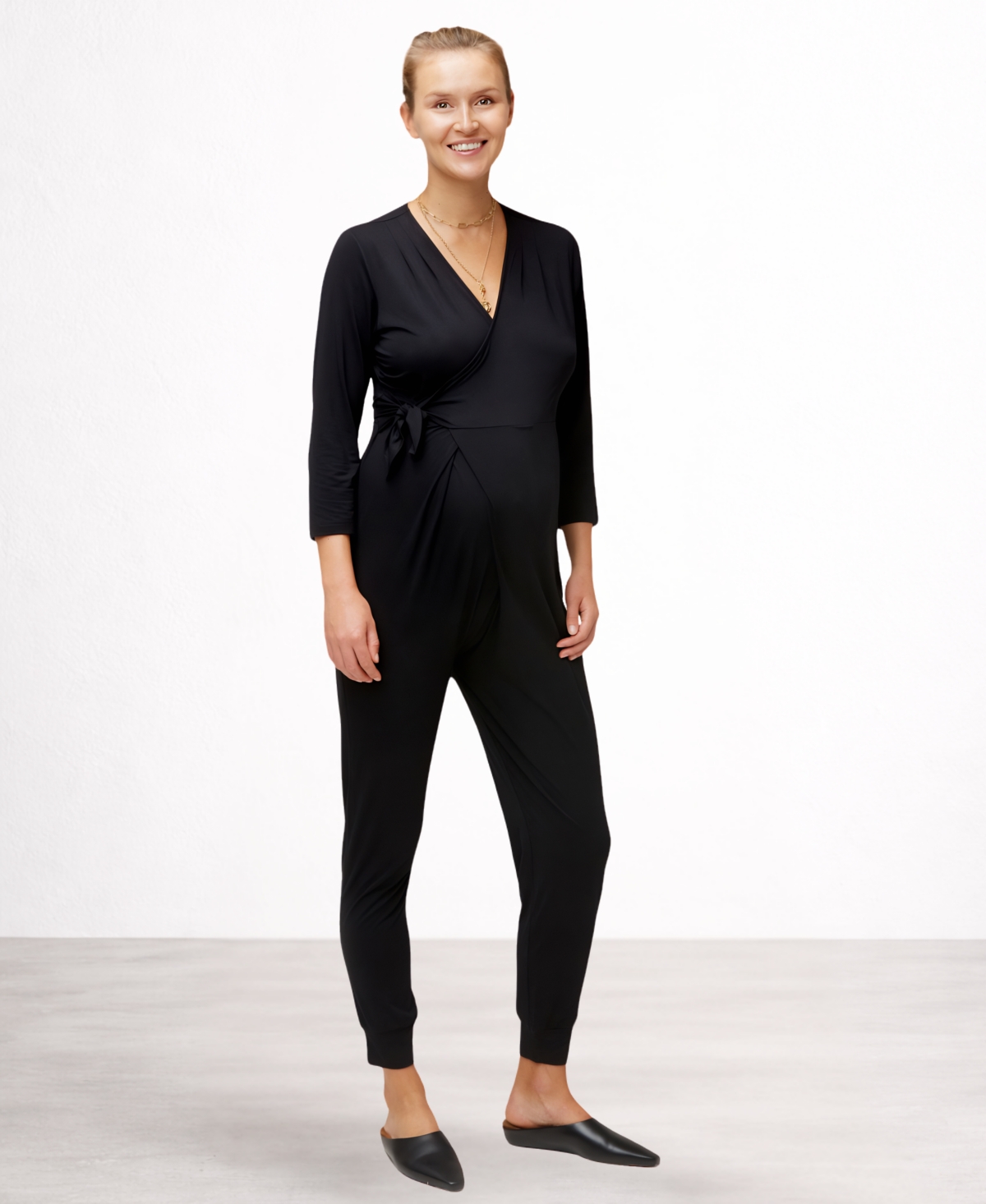 Click here for Nom Maternity Maternity Amabella Jumpsuit - Black prices