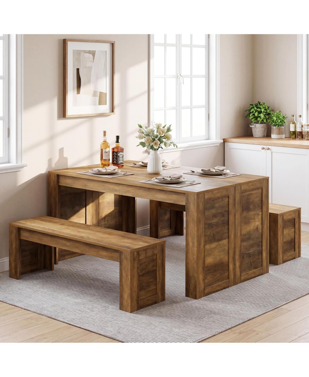 Click here for Tribesigns Farmhouse Dining Table Set for 4-6  Woo... prices