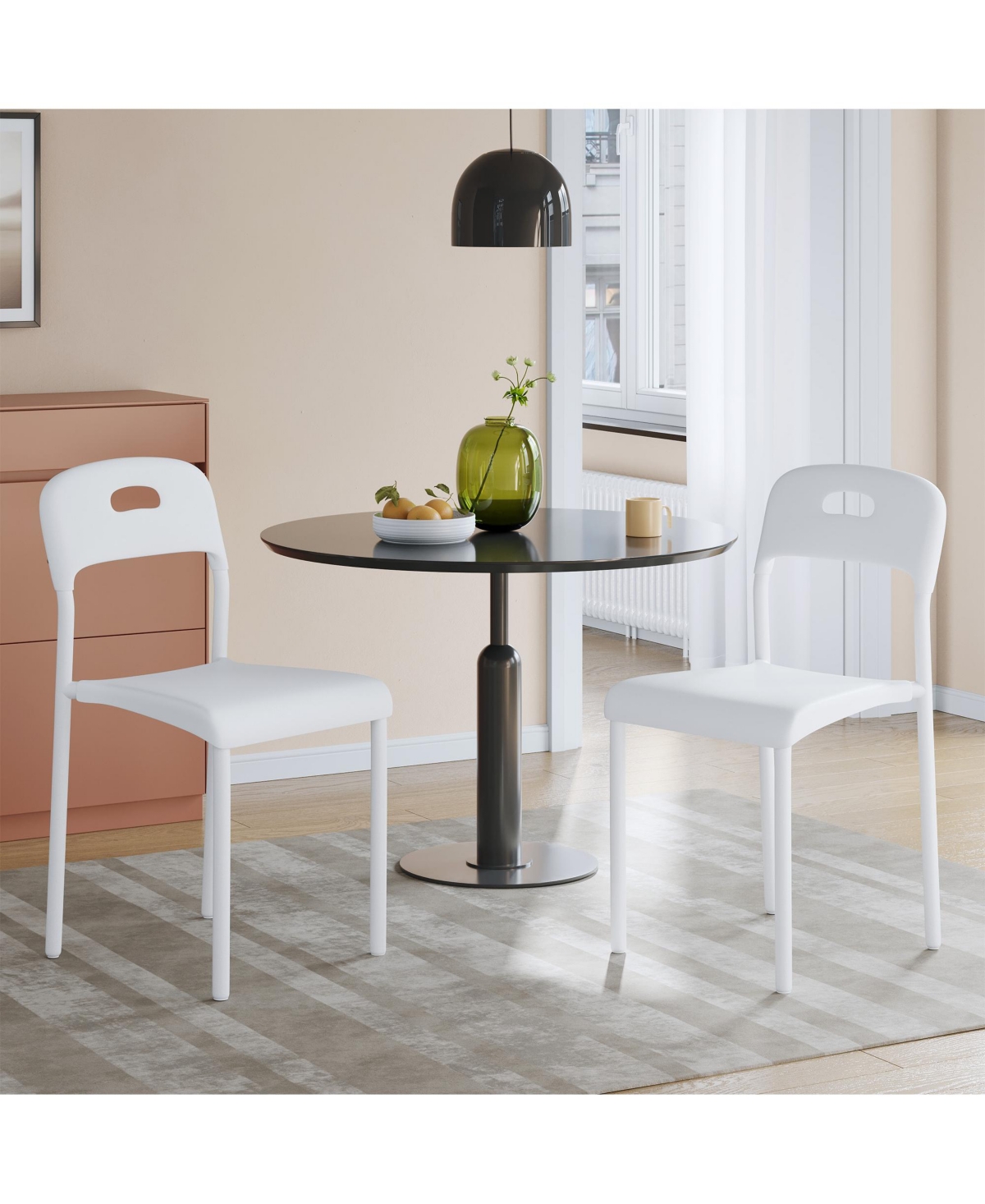 Click here for homfan Modern Stackable Plastic Dining Chairs Set... prices