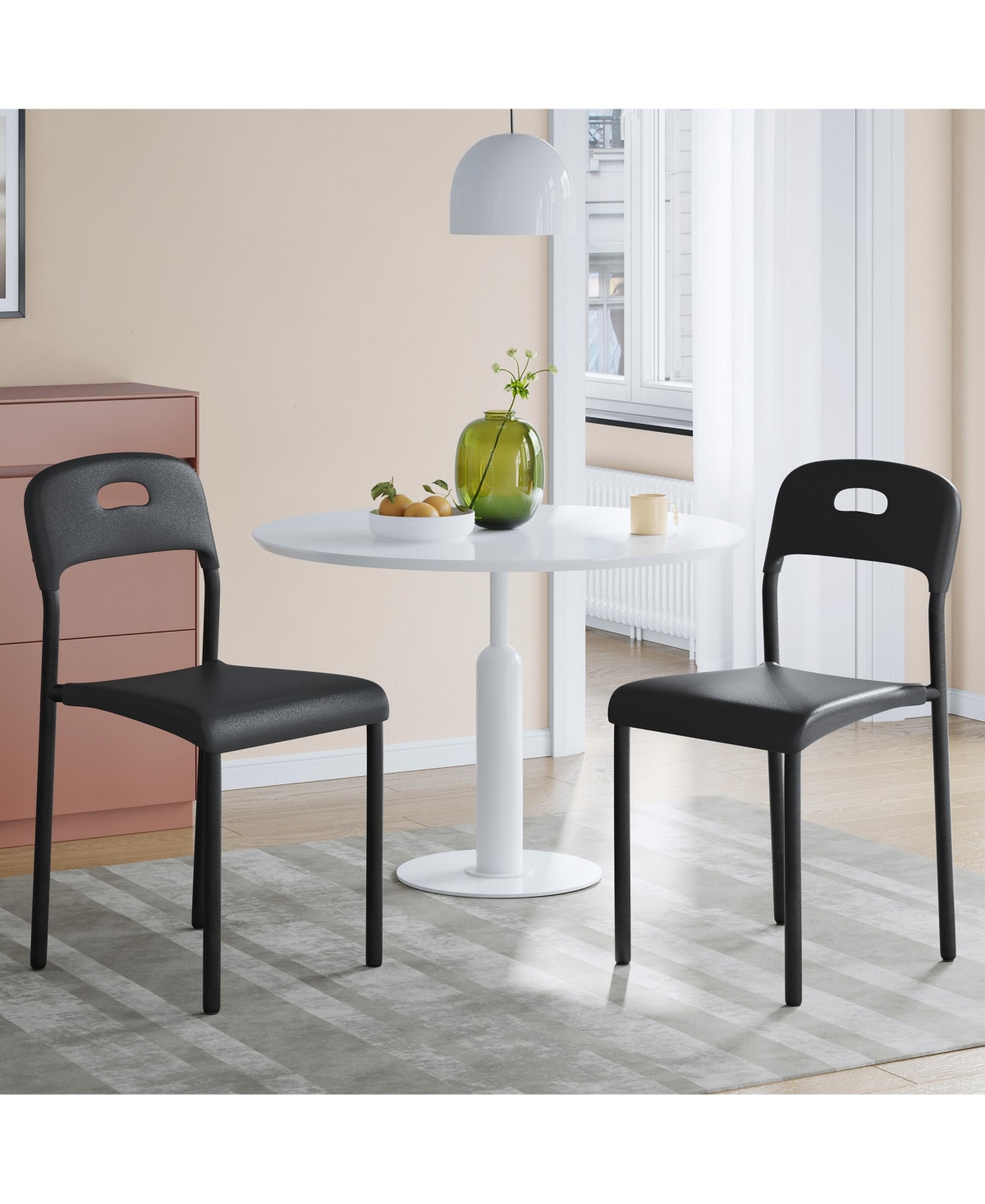 Click here for homfan Modern Stackable Plastic Dining Chairs Set... prices