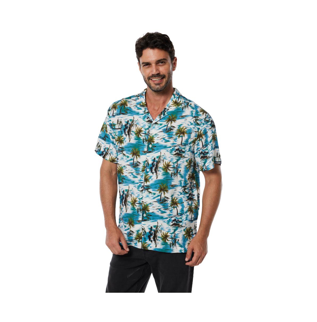 Click here for Mio Marino Mens Casual Button-Down Hawaiian Short... prices