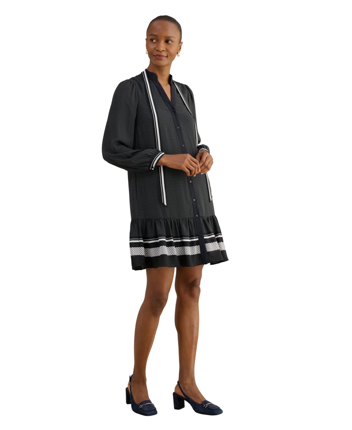 Click here for Hobbs London Womens Valerie Ruffle-Hem Mini Shift... prices