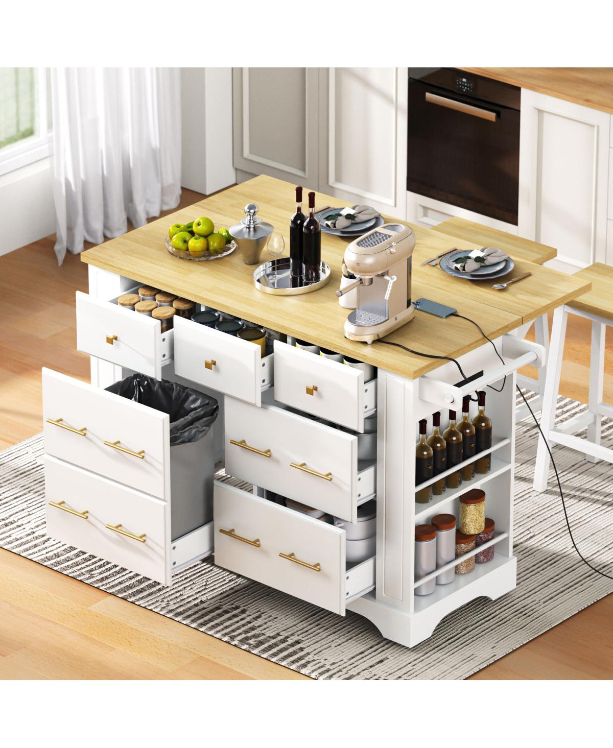 Click here for Streamdale Furniture Rolling Kitchen Island with D... prices