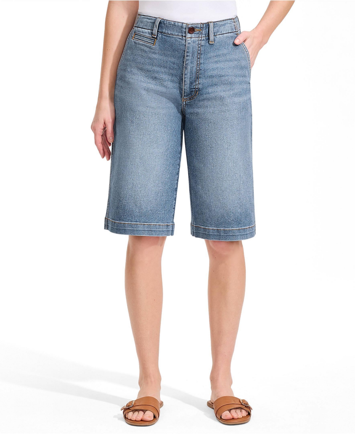 Click here for Lands End Womens Recover Denim Mid Rise 12 Trouser... prices