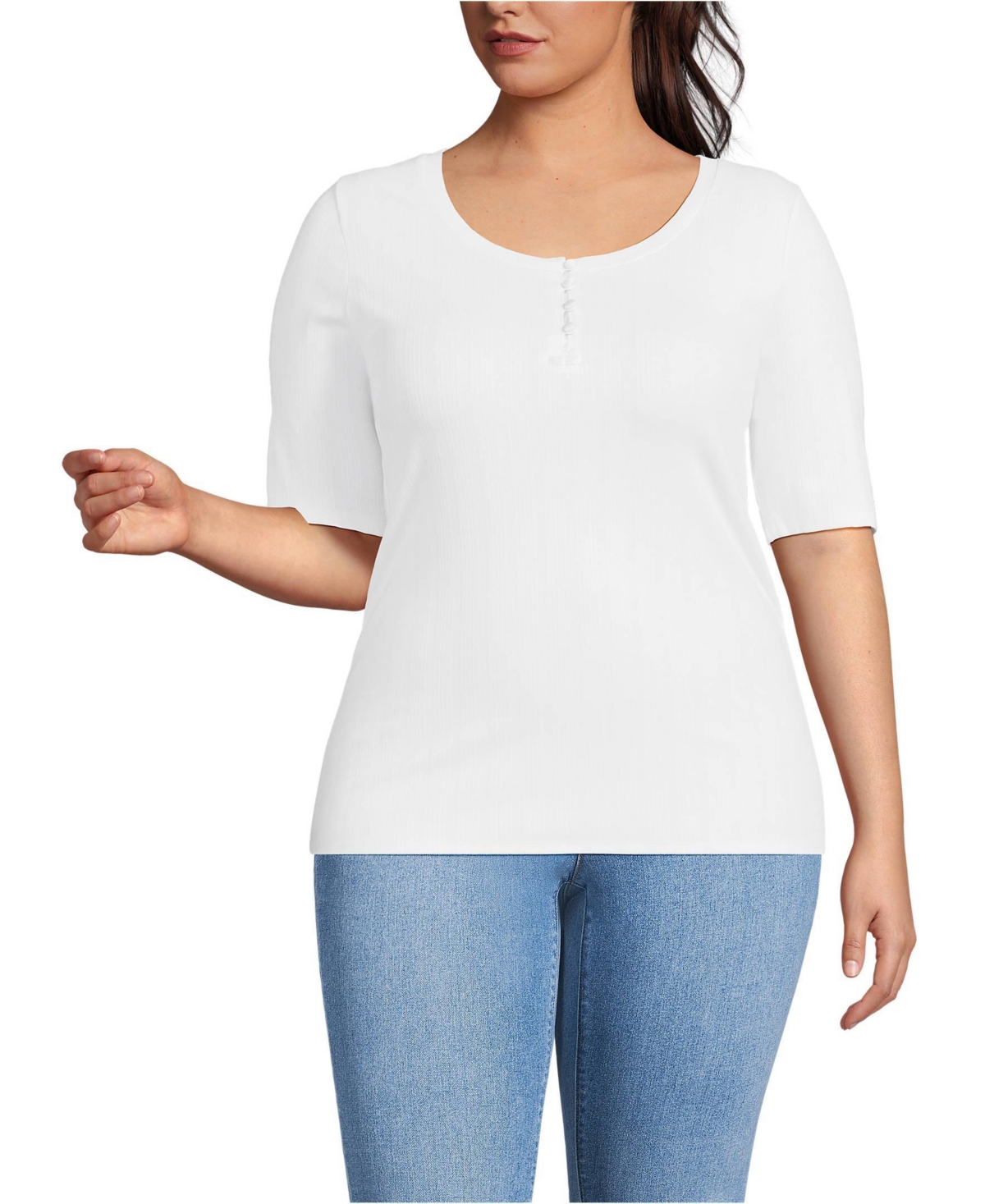 Click here for Lands End Plus Size Elbow Sleeve Variegated Micro... prices
