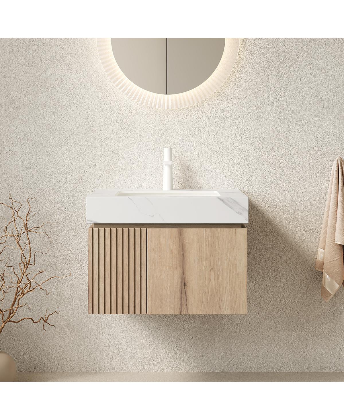 Click here for Sillysis Inch Wall Mounted Bathroom Vanity with Ca... prices