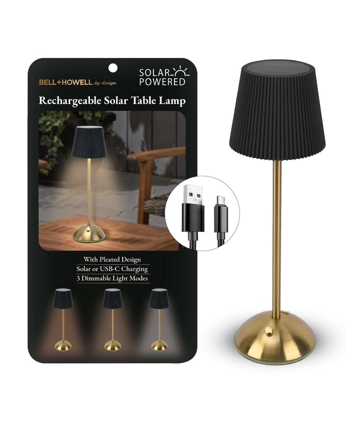 Click here for Bell + Howell Rechargeable Solar Tight Pleated Des... prices