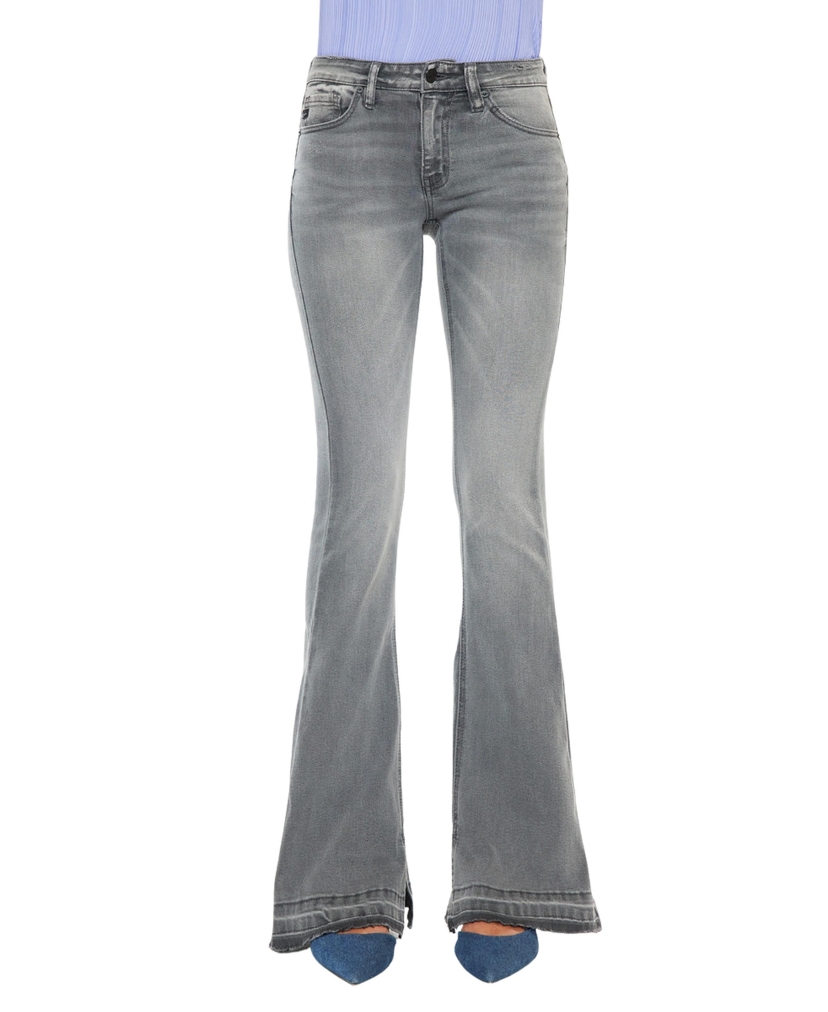 Click here for KanCan Womens Heidi Mid Rise Flare Jeans - Light g... prices