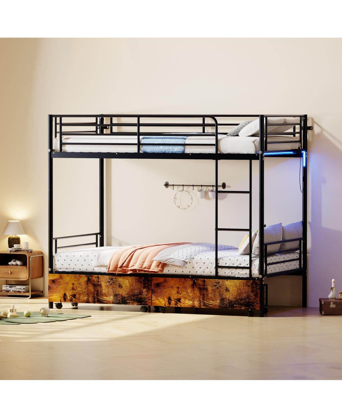 Click here for Streamdale Furniture Metal Bunk Bed with Usb Charg... prices