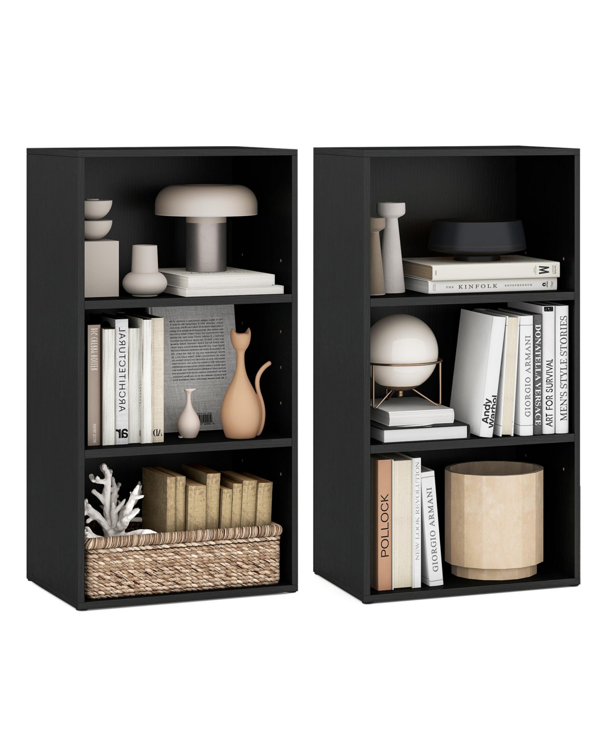 Click here for Gymax 2 Piece 3-Tier Cube Bookcase Modern Open Boo... prices