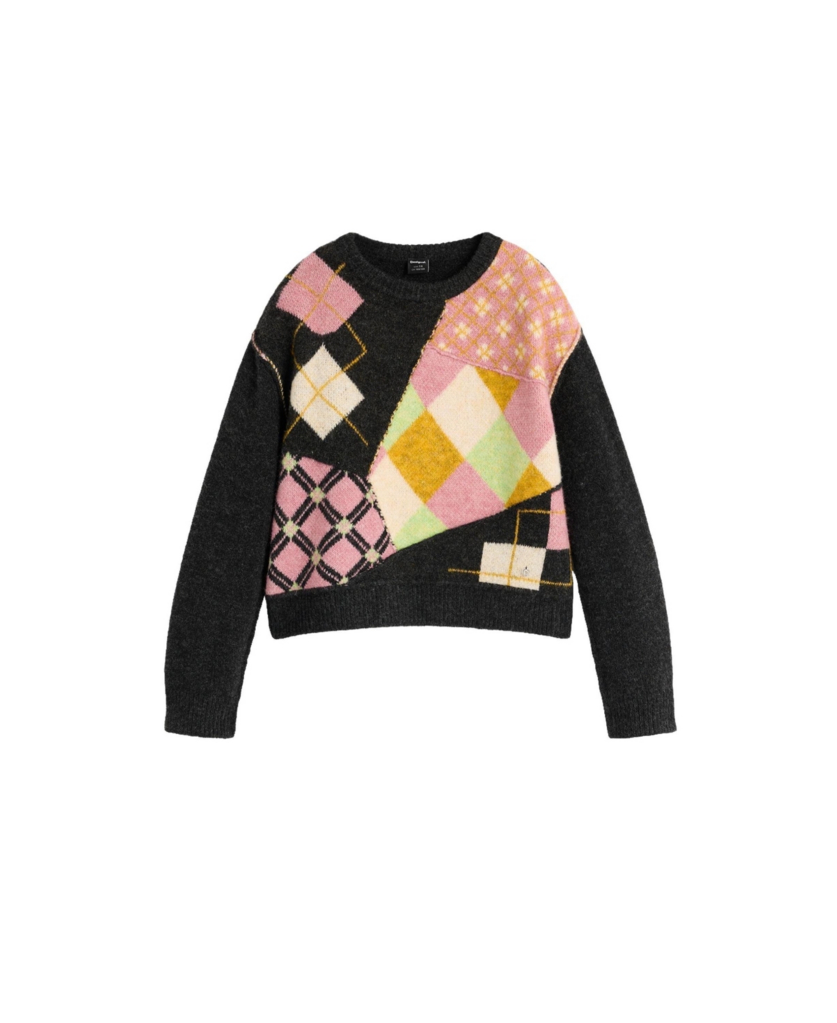 Click here for Desigual Girlss Argyle jacquard sweater - Dark bro... prices