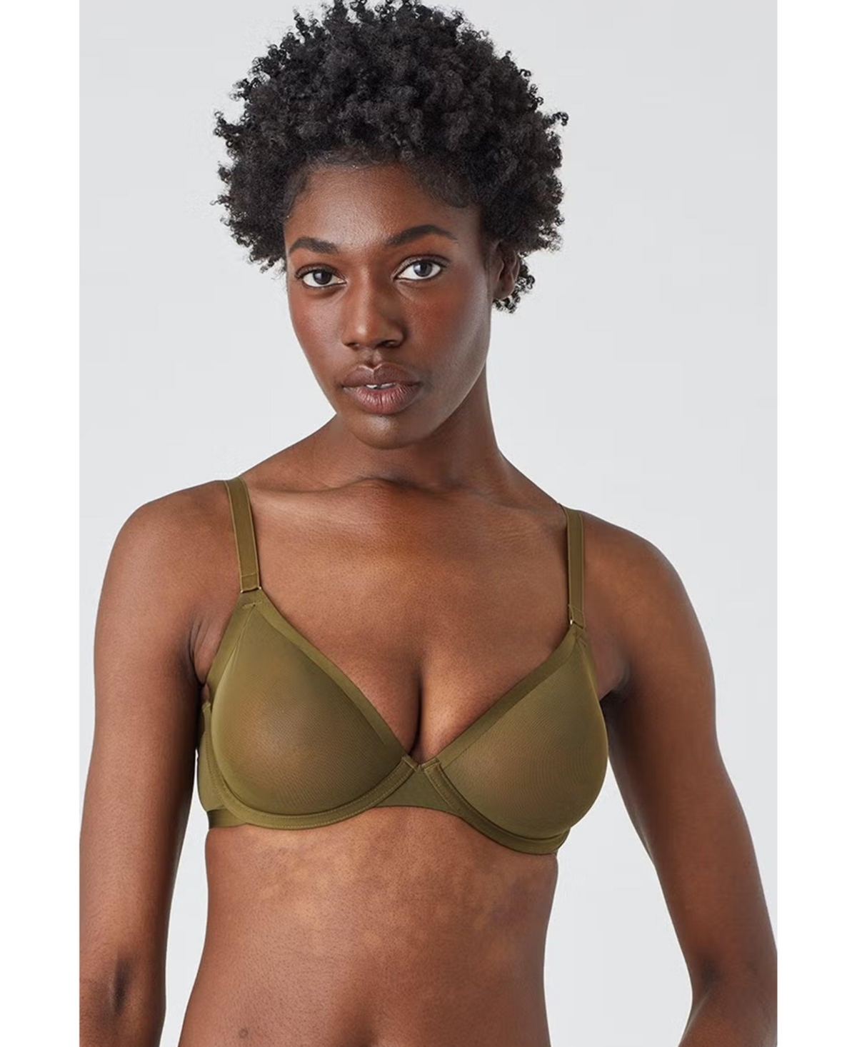 Click here for Cuup Womens The Plunge - Mesh Bra - Moss prices
