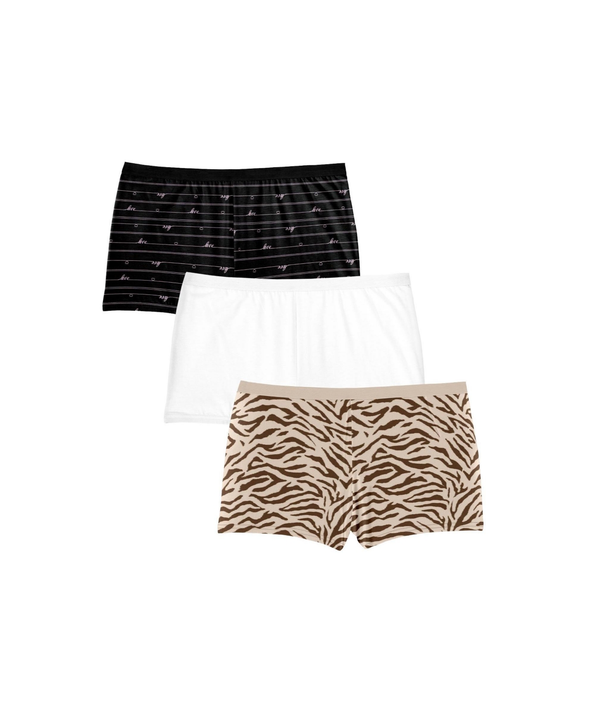 Click here for Comfort Choice Plus Size Boy Short 3-Pack - Animal... prices