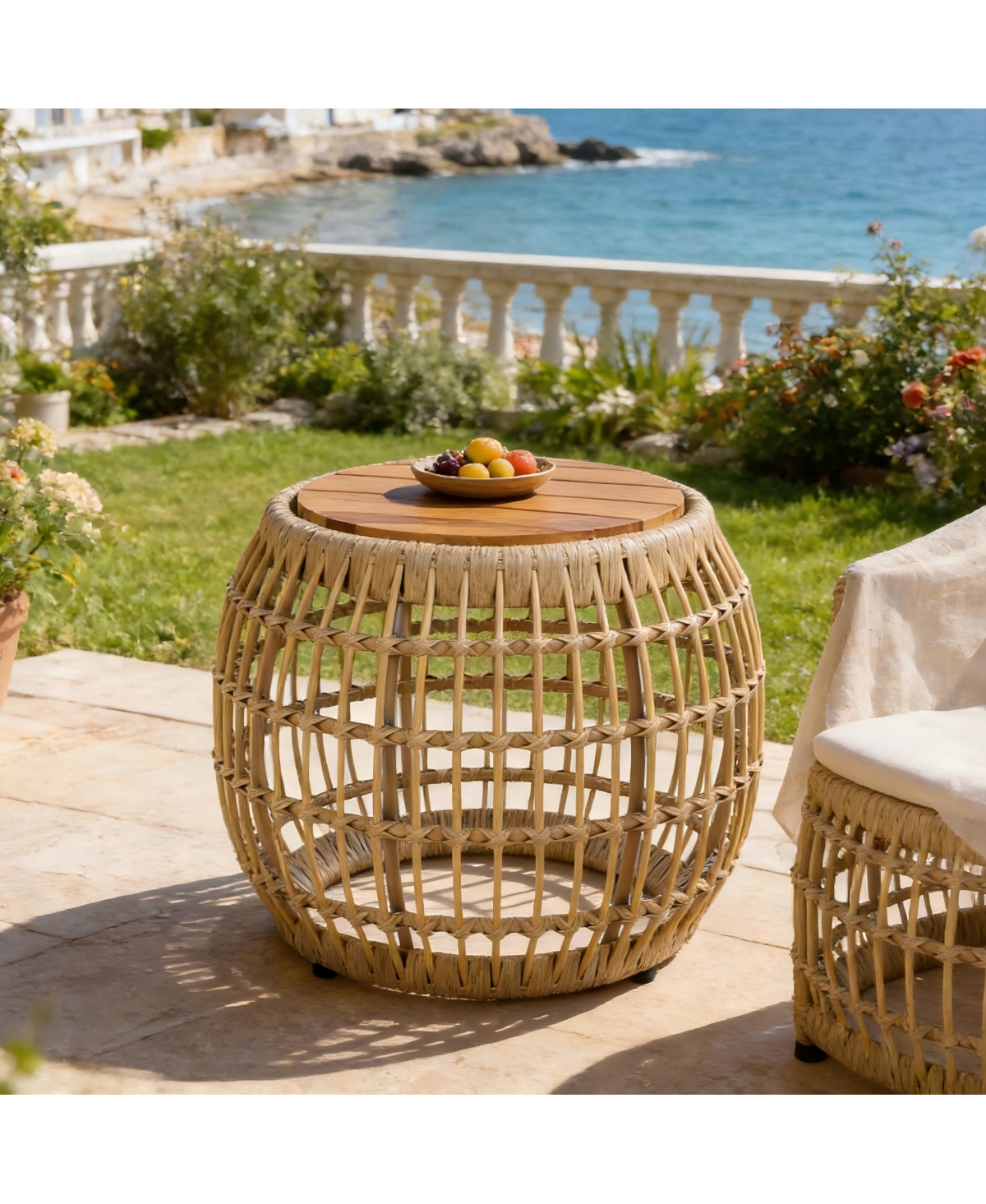 Click here for Streamdale Furniture Acacia Wood and Wicker Round... prices