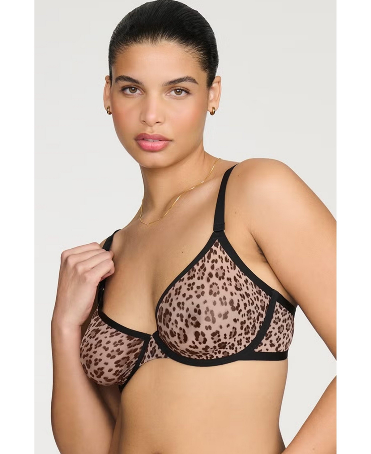 Click here for Cuup Womens The Plunge - Mesh Bra - Leopard prices