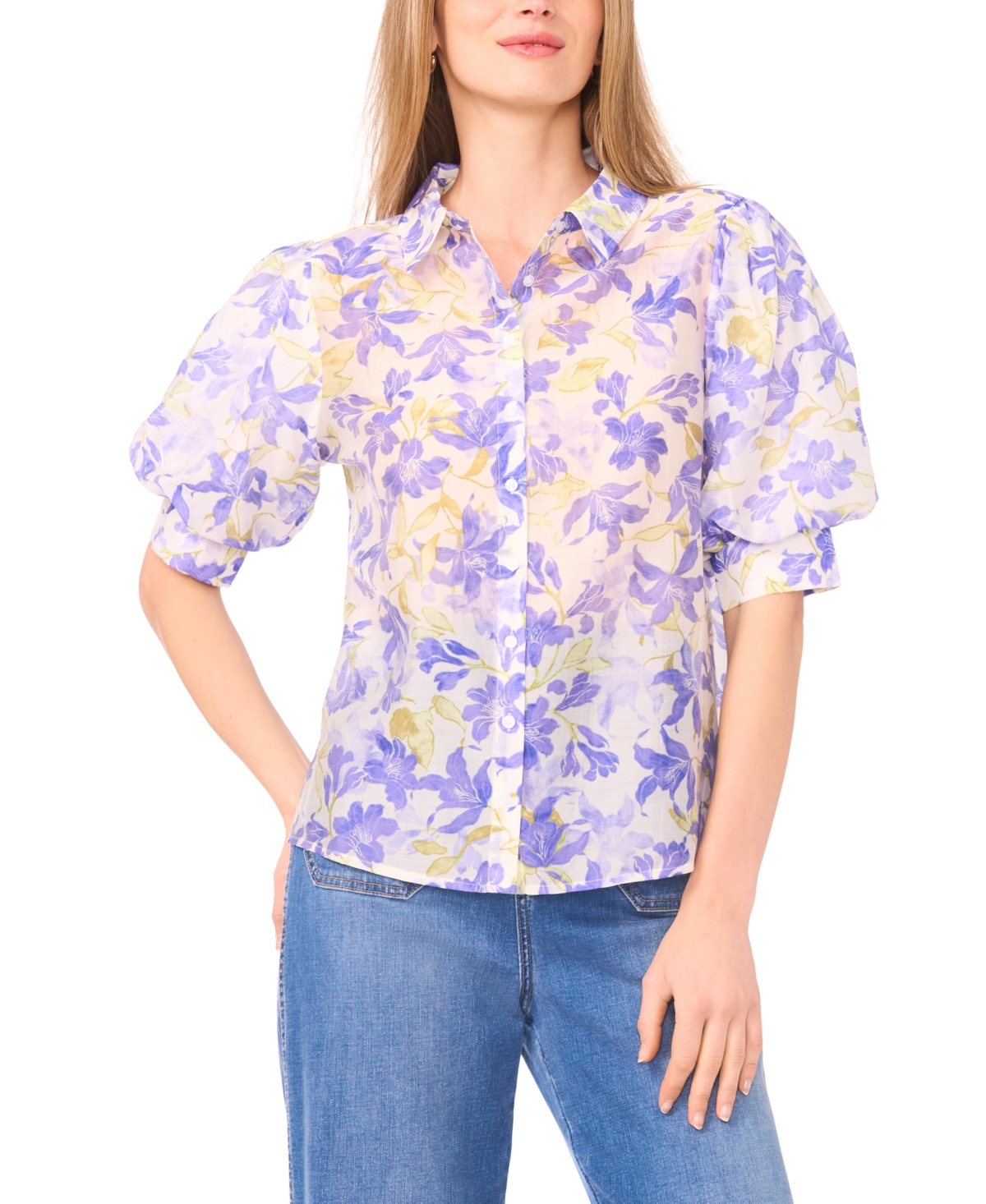 Click here for Vince Camuto Womens Bubble-Cuff Short-Sleeve Front... prices