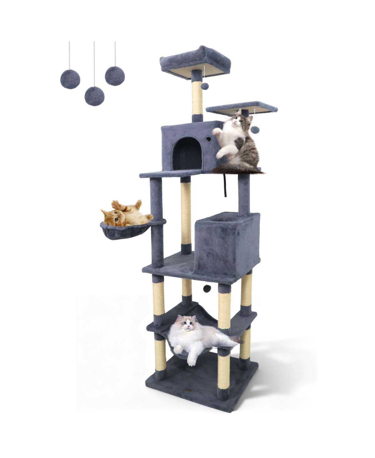 Click here for Gymax Tall Cat Tree 2 Condos Sisal Scratching Post... prices