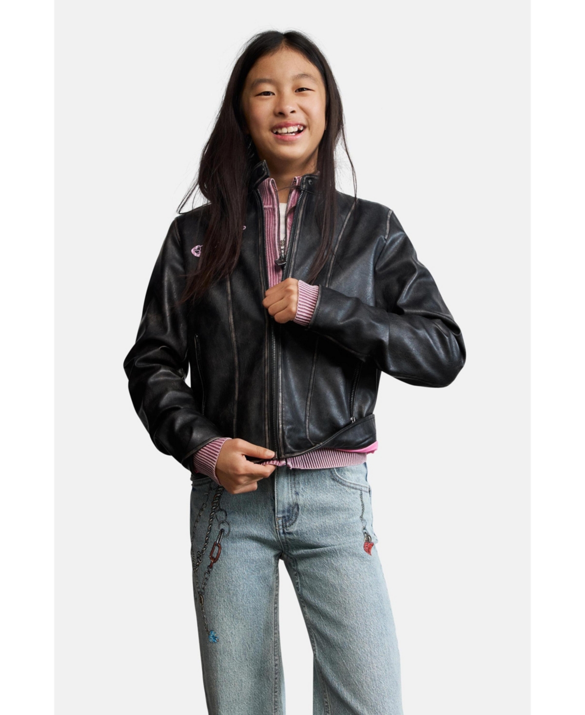 Click here for Desigual Girls Girlss Chain denim trousers prices
