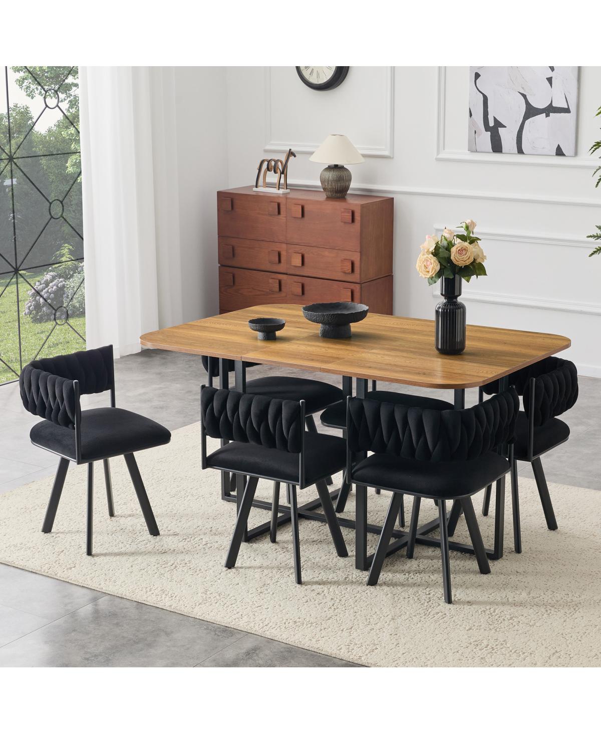 Click here for Streamdale Furniture 7-Piece Dining Set: Wood-Look... prices
