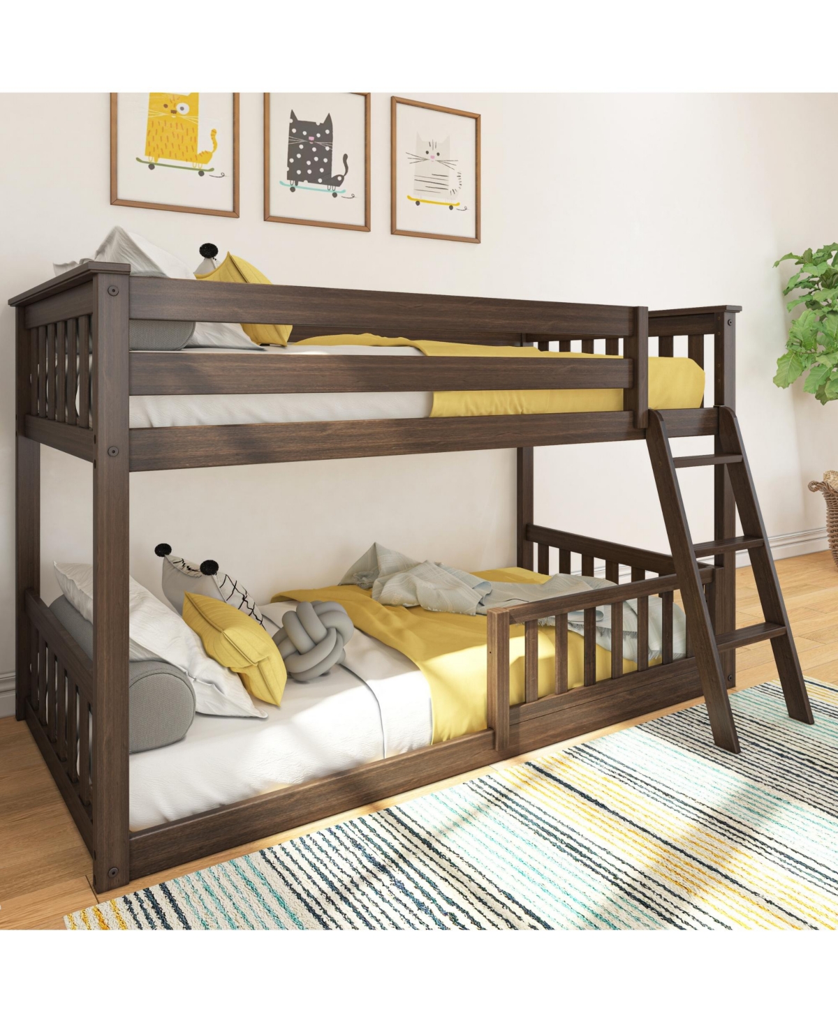 Click here for Max & Lily Twin over Twin Low Bunk with Single Gua... prices
