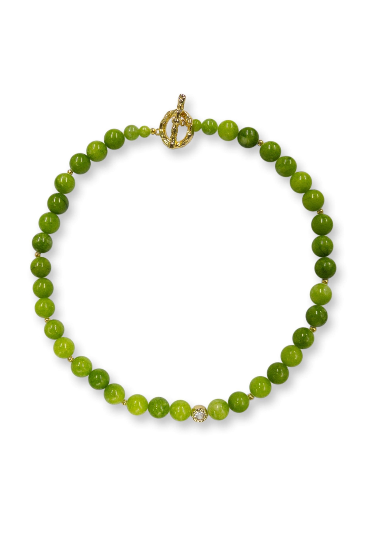 Click here for Classicharms Olivia Peridot Bead Choker Necklace -... prices