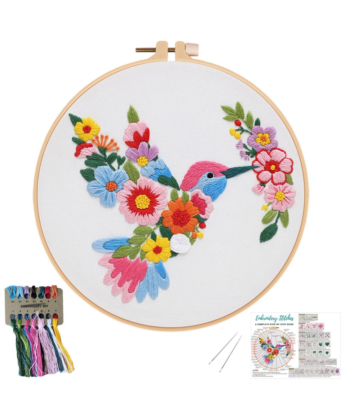 Click here for Gnuadz Flower Embroidery Kit Beginner Hoop Guide -... prices