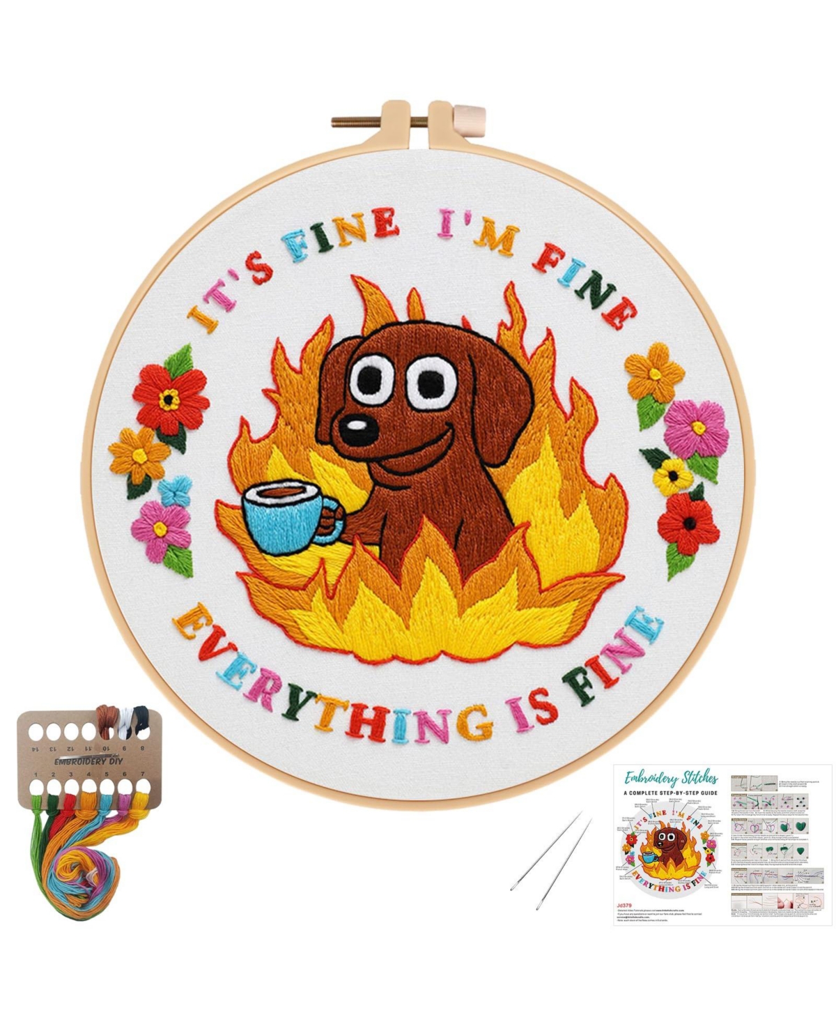 Click here for Gnuadz Flower Embroidery Kit Beginner Hoop Guide -... prices