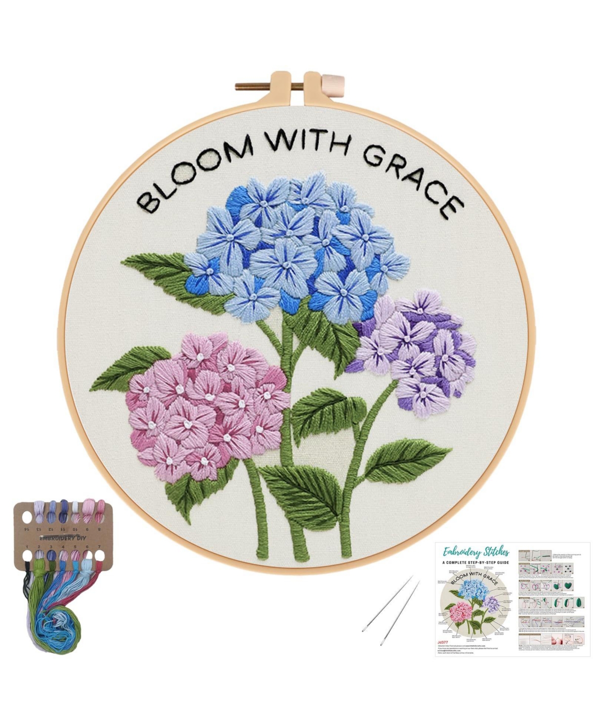 Click here for Gnuadz Flower Embroidery Kit Beginner Hoop Guide -... prices