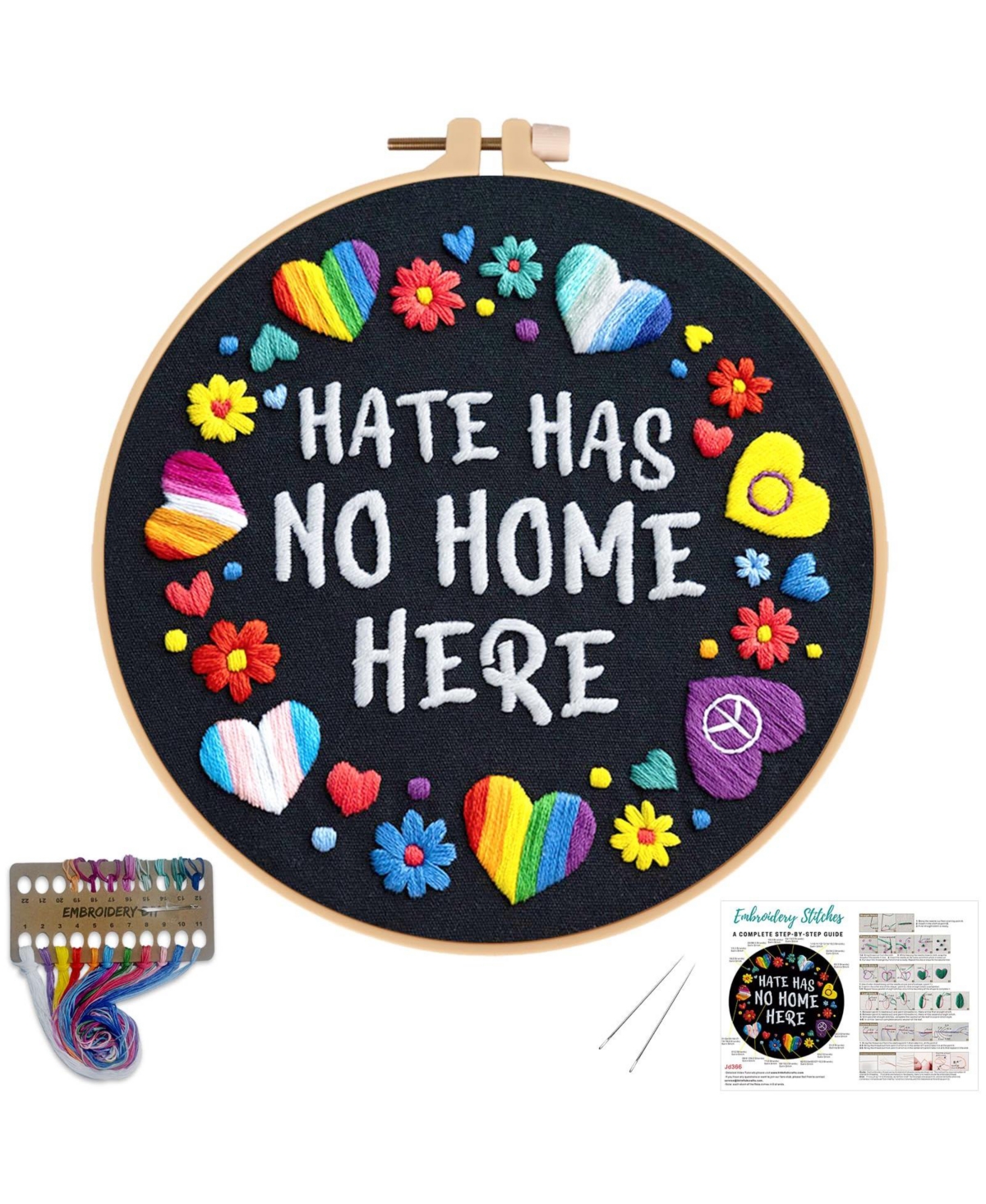 Click here for Gnuadz Flower Embroidery Kit Beginner Hoop Guide -... prices