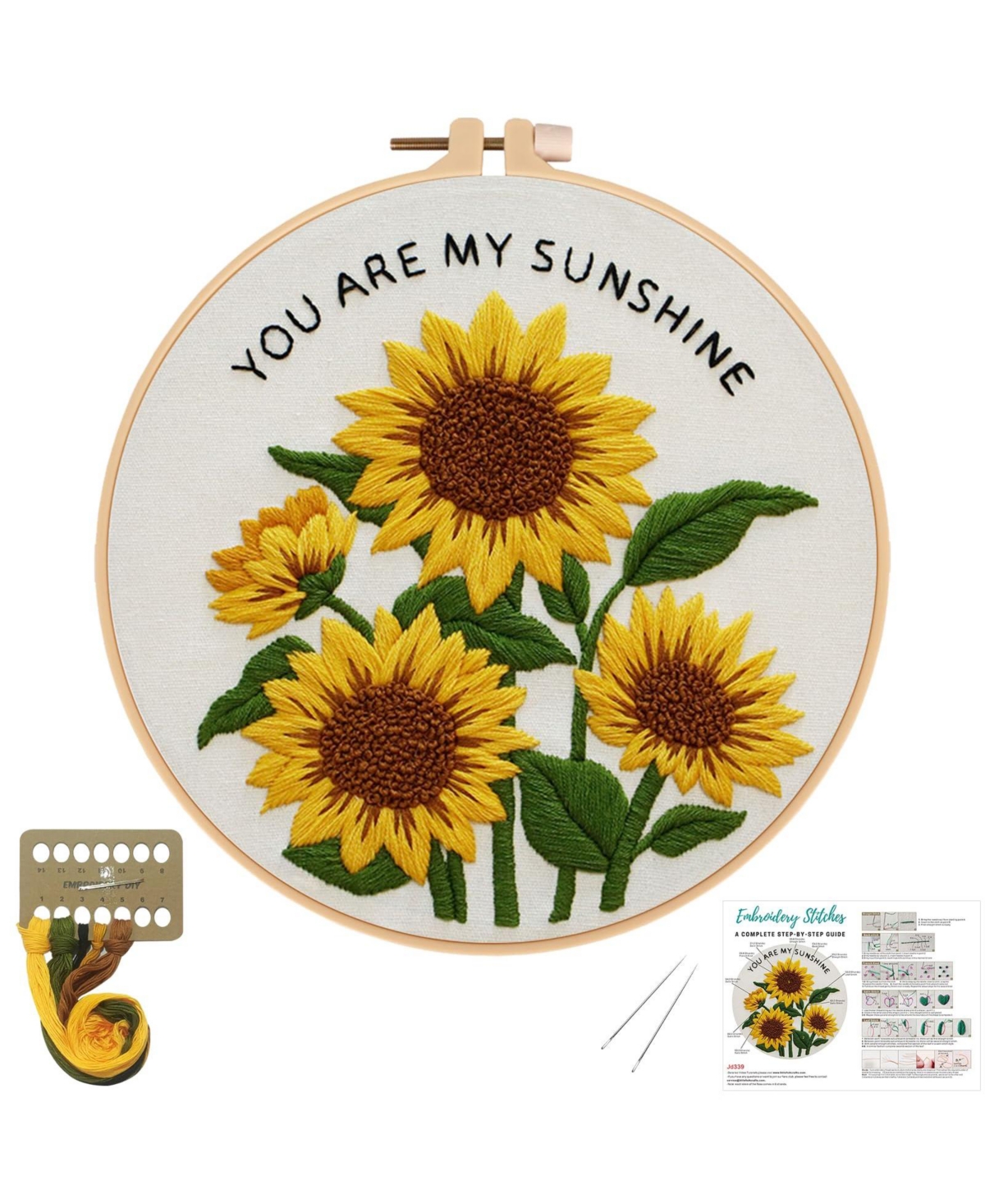 Click here for Gnuadz Flower Embroidery Kit Beginner Hoop Guide -... prices