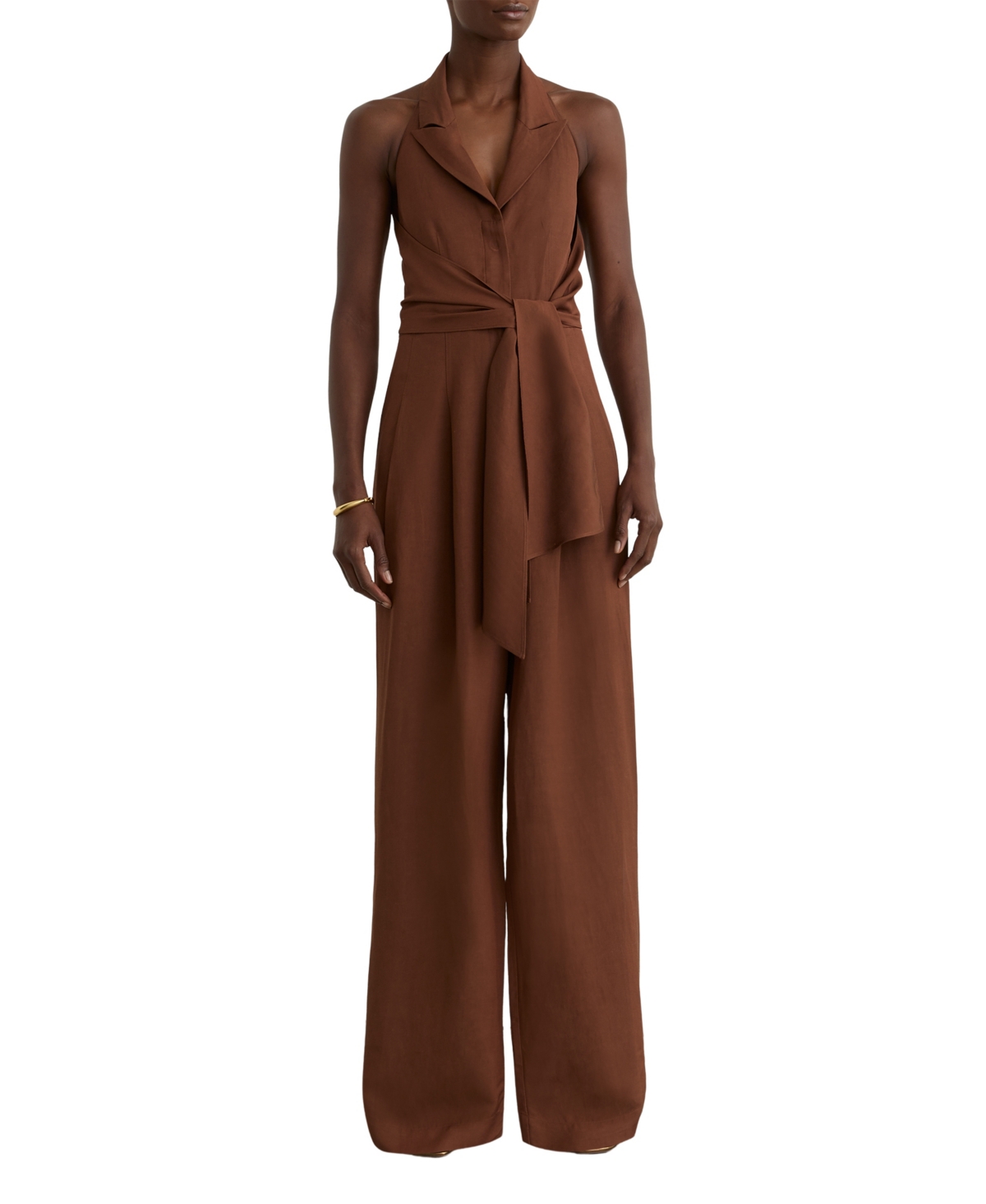 Click here for Reiss Womens Taya Tie-Front Wide-Leg Jumpsuit - Ru... prices