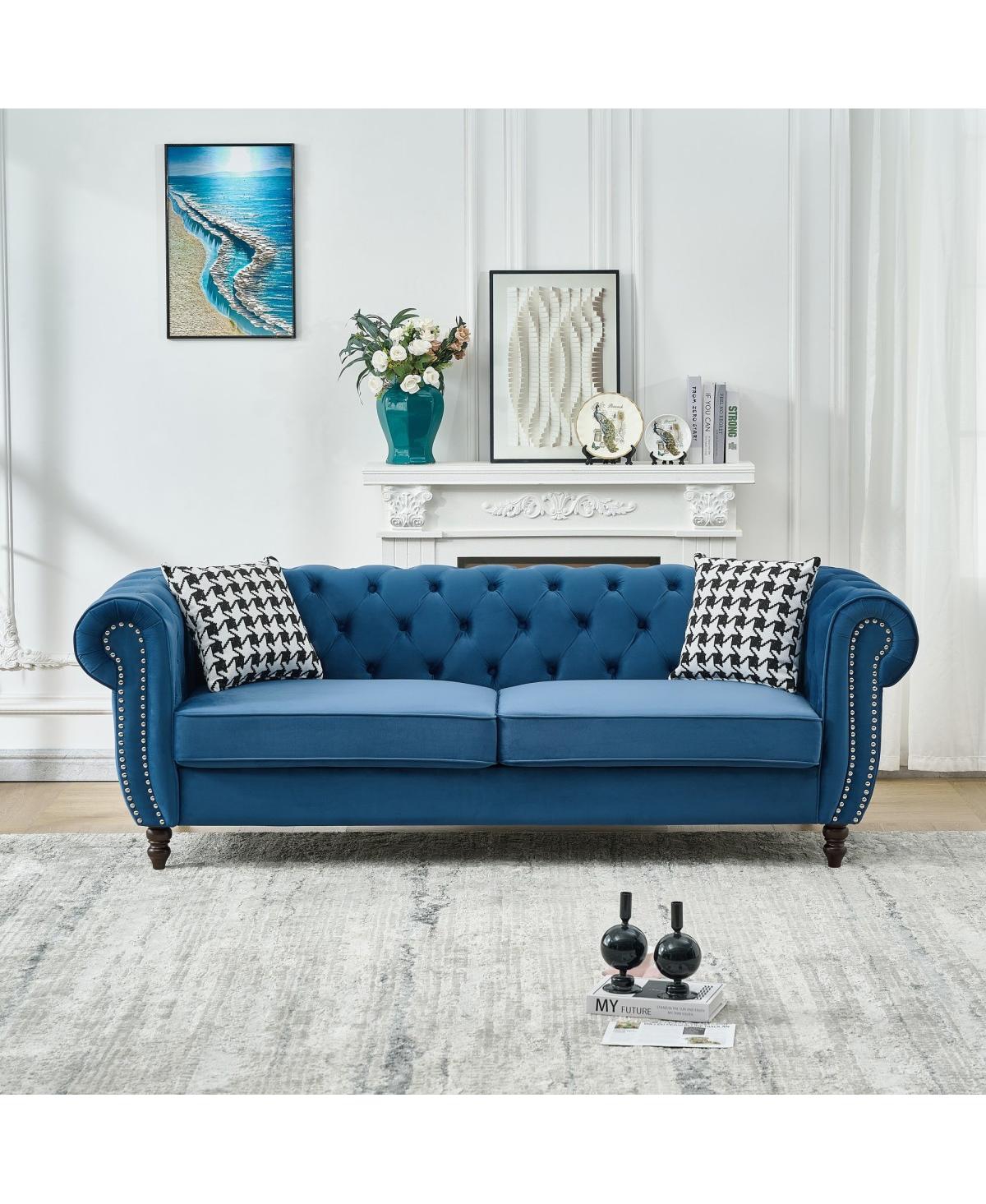 Click here for Streamdale Furniture 85 Velvet Chesterfield Sofa w... prices